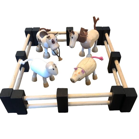 Unknown | Toys | Wooden Farm Animals And Fence | Poshmark
